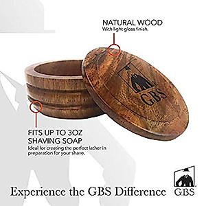 G.B.S Wood Shaving Mug/Bowl with Lid 3.5in Diameter