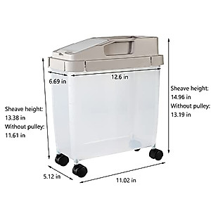 Rice Container 20l Food Grain Container, Portable Rice Container with Measuring Cup, Large Capacity for Storage, Suitable for Kitchen Video Storage