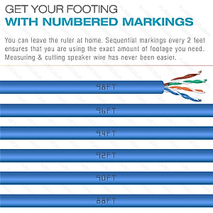 Mediabridge Pure Copper Cat6 Cable (250 Feet, Blue) - 10Gbps Ethernet, Solid, in-Wall Rated, w/Premium Snagless Pull-Out Box - (Part# C6-250-BLUE)