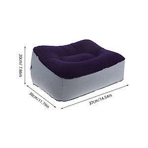 BESPORTBLE Inflatable Foot Rest Pillow Travel Footrest Cushion Outdoor Airplane Massage Stool Relax Cushion 2 Pcs (Grey Blue)