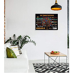 Inspirational Wall Art Motivational Poster Quotes Office Wall Decor for Girls Women Room Décor Wall Art for Office Canvas Print Framed Rustic Canvas Art In This Office 12x16inch Ready to Hang