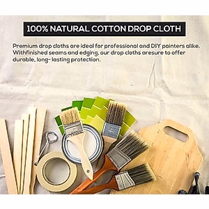 Textila Canvas Drop Cloth for Painting (Size 6x9 Feet - Pack of 2) Painters Drop Cloth for Painting, Furniture, Crutains & Floor Protection - All Purpose Thick Canvas tarp with Double Stitched Edges