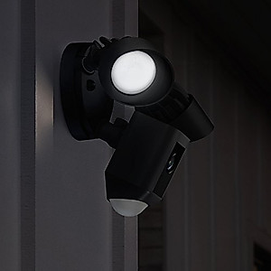 Certified Refurbished Ring Floodlight Camera Motion-Activated HD Security Cam Two-Way Talk and Siren Alarm, Black, Works with Alexa
