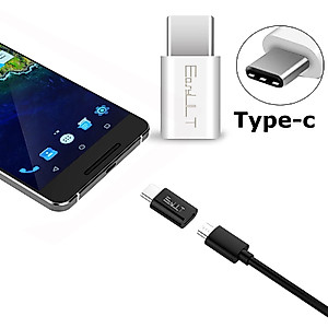 EasyULT USB C Adapter [2-Pieces] USB Type C to Micro USB Connector Adapter for New i/Pad, Samsung Galaxy S9/S8/Note 9/8, Huawei P40/Mate 20/10, LG etc (White Black)