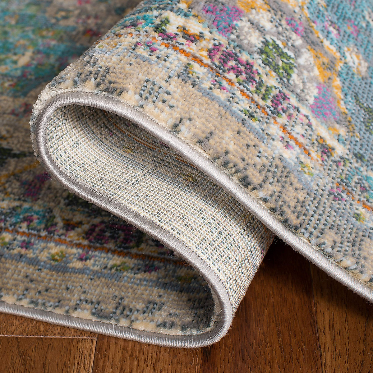 SAFAVIEH Luxor Collection Area Rug - 8' x 10', Ivory & Turquoise, Handmade Boho Chic, Ideal for High Traffic Areas in Living Room, Bedroom (LUX329A)