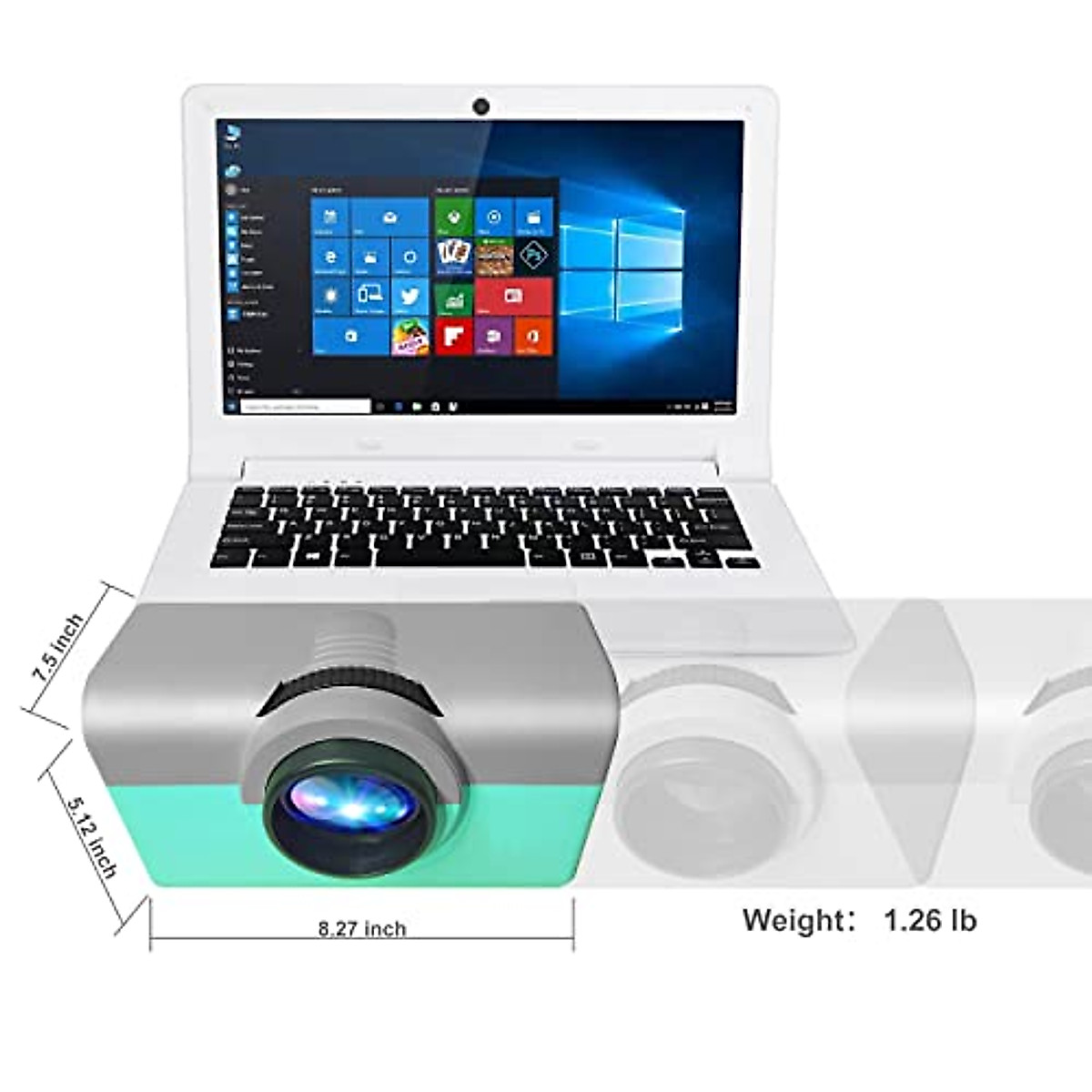 Phone Projection Box, Mini Projector for Smart Phone, Portable Projector, Use on Bedroom, Classroom, Hospital Bed