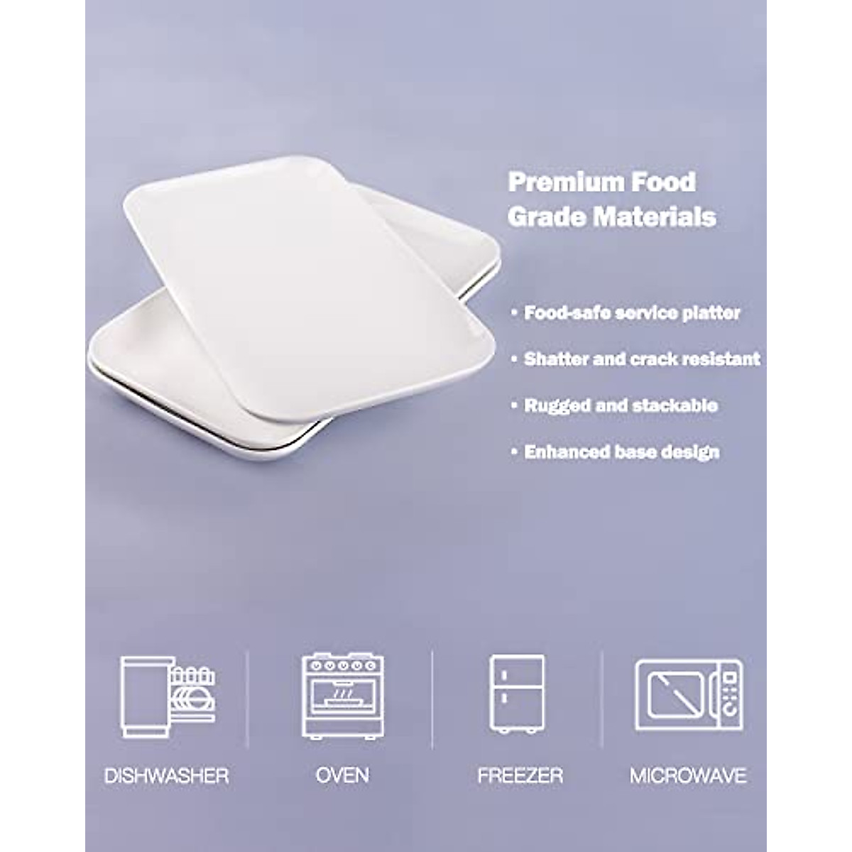 DELLING Large Serving Platter Set, 16 inch Large Serving Tray, White Porcelain Platters for Serving Food, Large Serving Trays for Party, Entertaining, Fruit, Appetizer, Oven Safe Dinnerware Set of 3