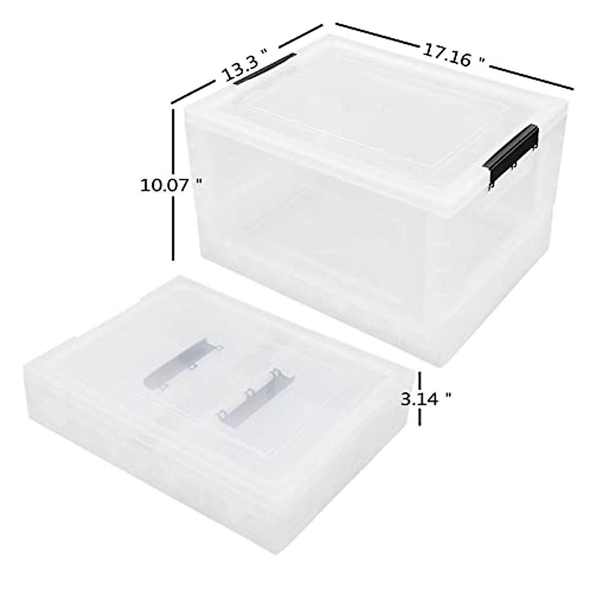 Kiddream Collapsible Storage Boxes, Plastic Folding Storage Bin Set of 2, 30 Liter