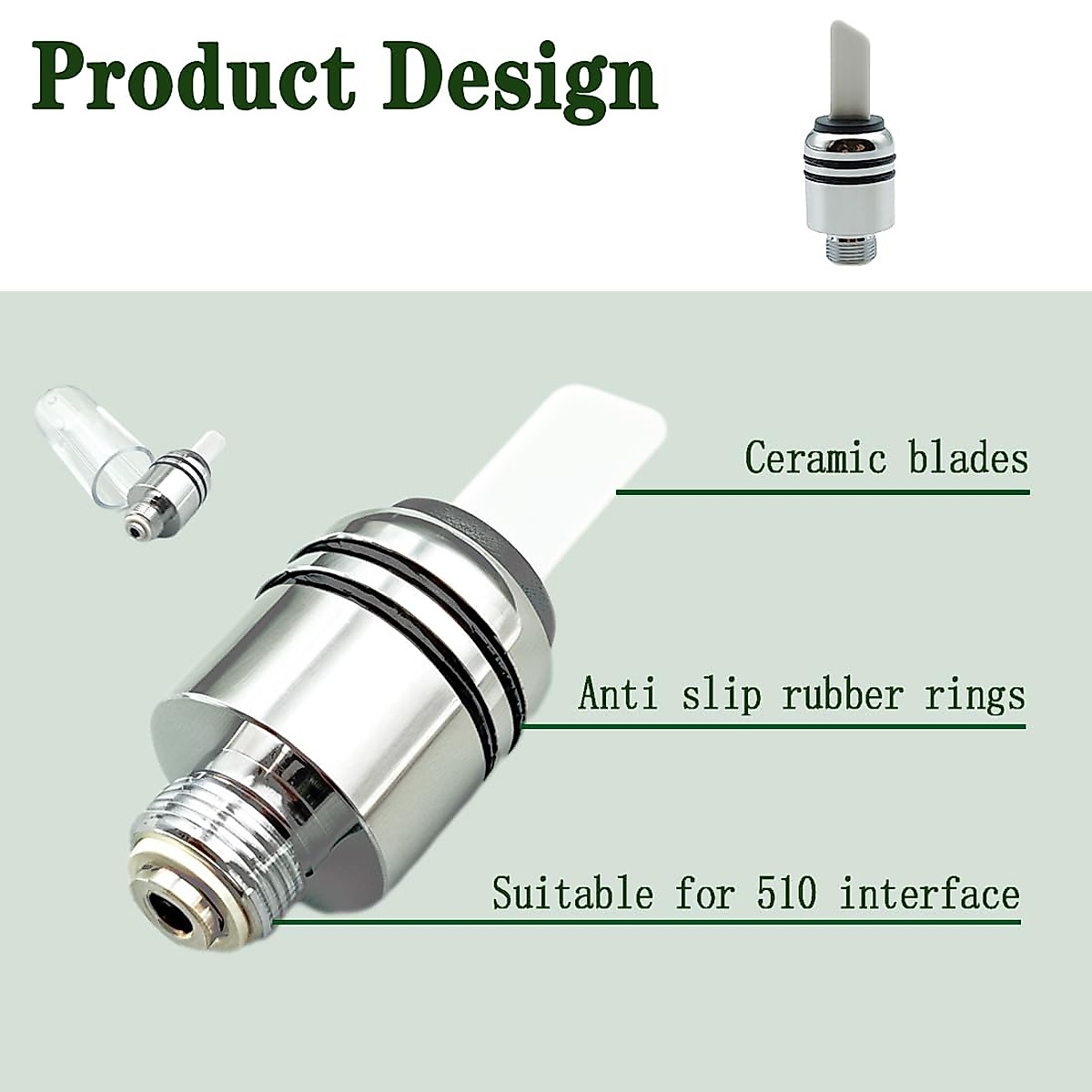 MengMain Ceramic Hot Knife Tip,Heating Multi-Tool Ceramic Knife Tip for Slicing Wax or Viscous oil etc (2-White)