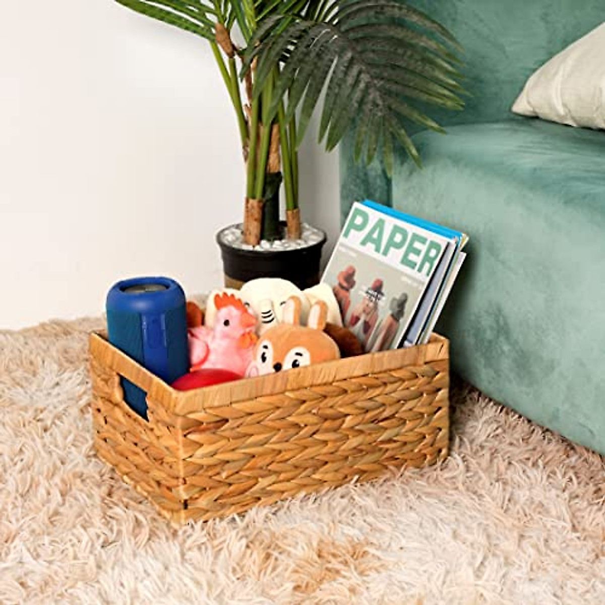 CENBOSS Woven Storage Baskets (Natural, Large, 1PC)