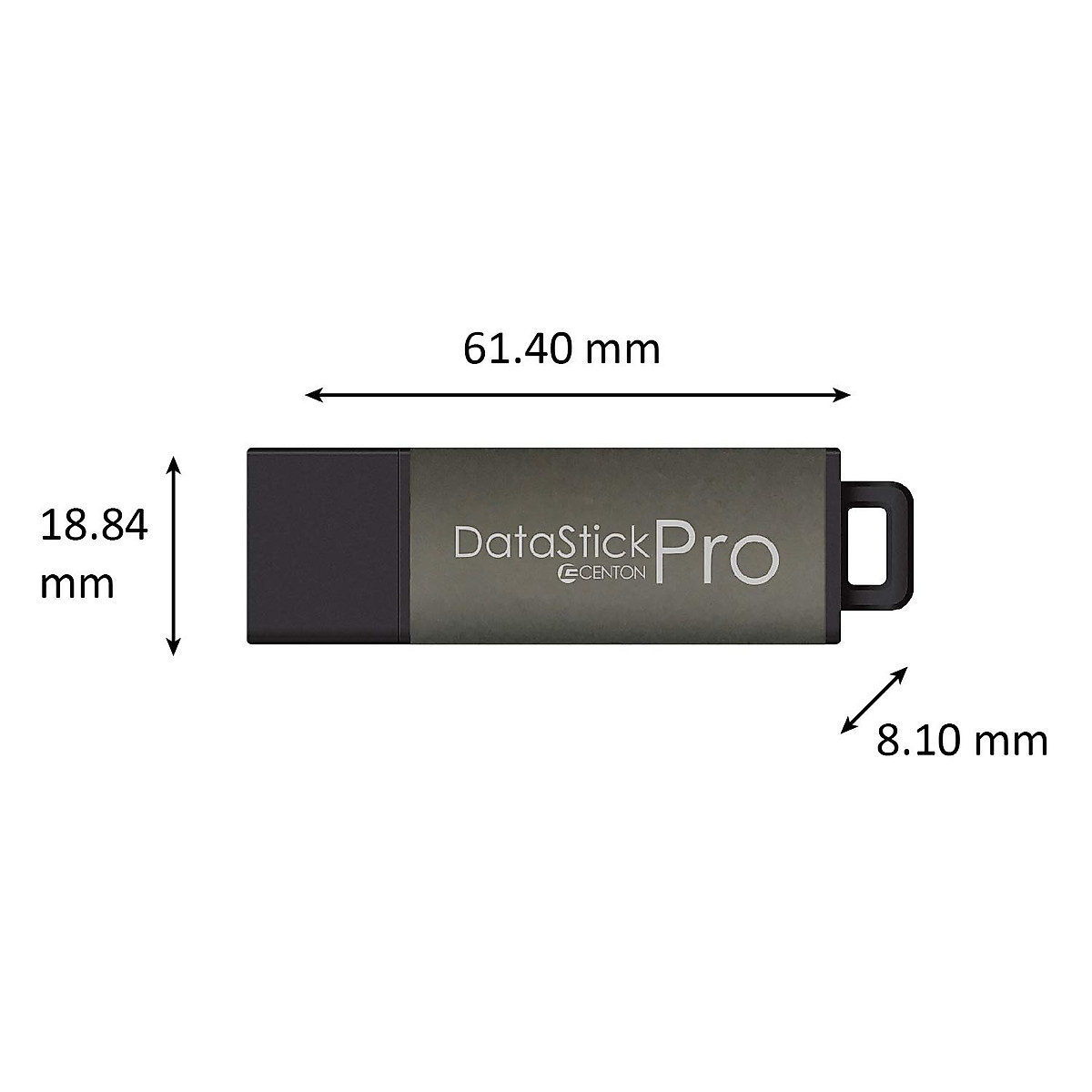 Centon Electronics S1-U2P31-32G USB 2.0 Datastick Pro (Charcoal Metallic), 32GB