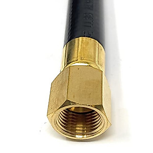 MI MADOL IMPORTS, LLC MADOL 8' LP Propane Gas Hose Assembly - 3/8" Male NPT x 3/8" Female Flare Coupling Connector Fitting [910-507] Low Pressure for Tanks RV BBQ Grills