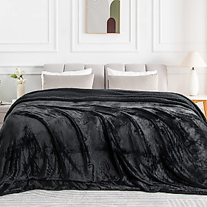 BEDELITE Sherpa Fleece Blankets King Size - Thick Warm Blankets for Winter, Soft & Cozy Plush Large Heavy Blanket for Bed (Black, 108" X 90")
