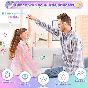 Princess Dress Up for Girls 4-6,Princess Dresses for Girls Toys for 3 4 5 6 7 8 Year Old Girls Gifts,Kids Toys for Girls Age 6-8 Toddler Cape Set Easter Halloween Costumes Party Christmas Birthday