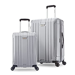 Samsonite Hardside Spinner Wheel Luggage, Silver, 2-Piece Set
