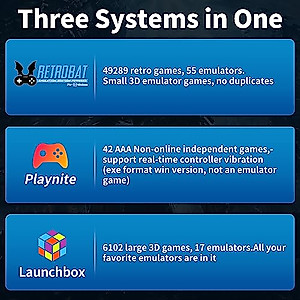 Retro Game Console 4T Game HDD with 55433 Games, 80+ Emulator Console & 42 AAA PC Games, Retrobat/Launchbox/Playnite Game Systems 3 in 1, SATA 3 to USB 3.0, Plug and Play for Windows 8.1/10/11