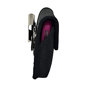 Turtleback Holster Case Designed for iPhone 14 Pro Max, 14 Plus, 12/13 Pro Max Fits w/ OB Defender or Bulky Cases, Black Nylon Holster Pouch with Heavy Duty Rotating Belt Clip, Horizontal