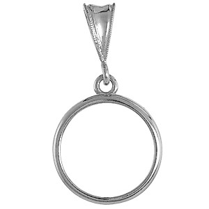 Sterling Silver Dime Bezel 18 mm Coins Prong Back Round Edge 10 cent Coin NOT Included