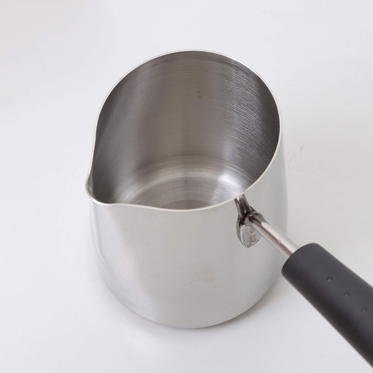 Turkish Coffee Pot, Greek Coffee Pot, Hot Chocolate Pot, Cezve, Ibrik, Briki, Milk Warmer, Butter and Chocolate Melting Pot, Percolator, contemporary design, 20 oz (600 ml) capacity, chrome