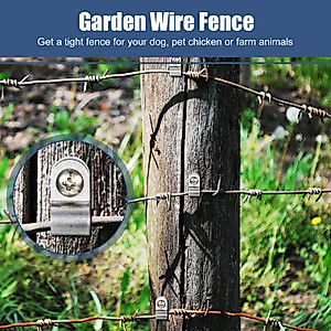 60 Pcs Wire Fence Clips Fence Wire Clamps Cattle Panel Clamps with 60 Pcs Screws Aluminum Mounting Clips for Vinyl, Wood or Metal Fence