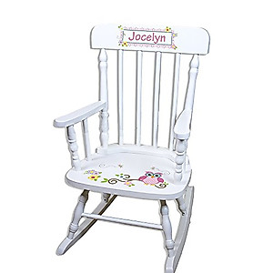 MyBambino Personalized Girls Rocking Chair-White