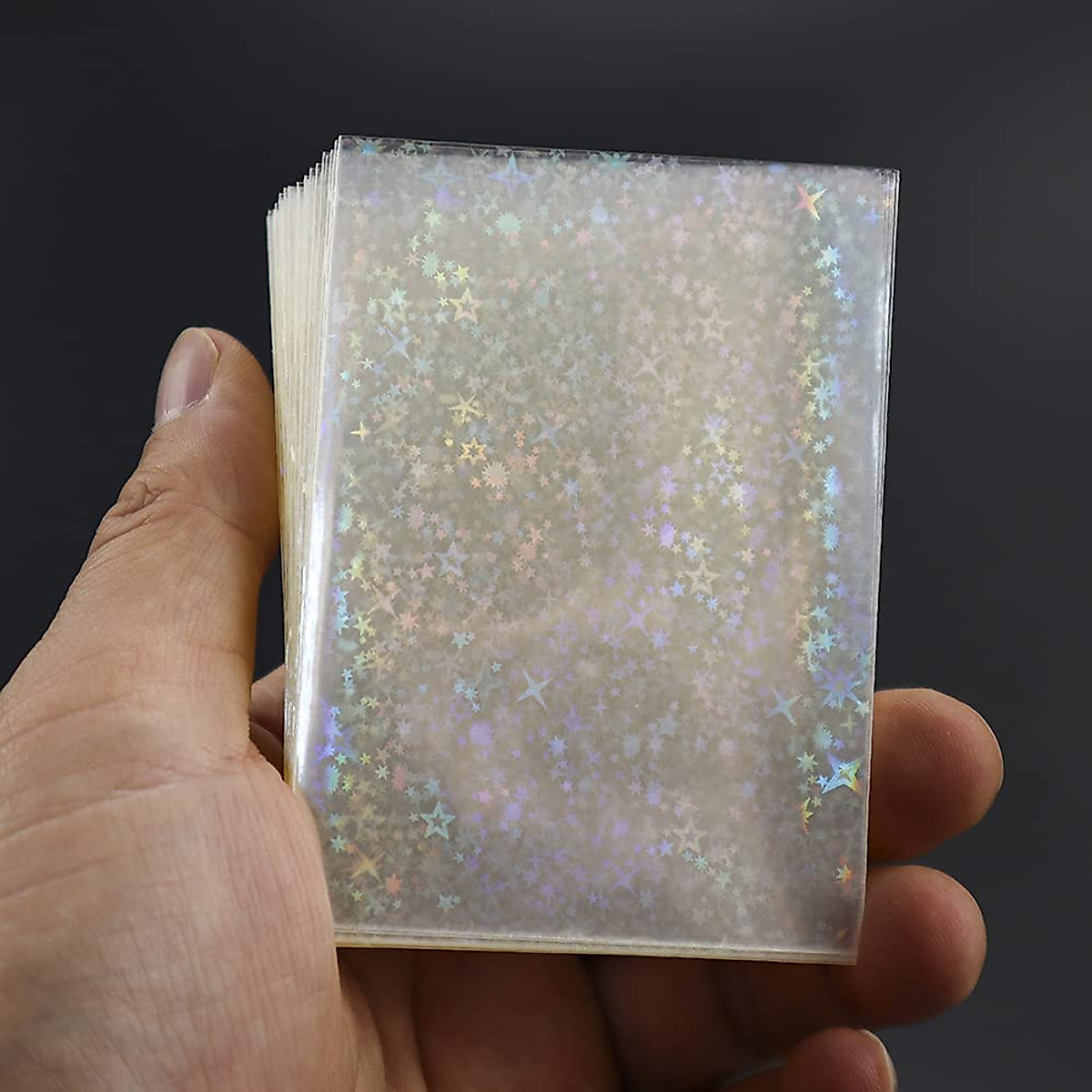Black Lotus 100pcsLot Little Star Laser Flashing Card Sleeves Trading Cards Shield Magic Card Protector Holographic Foil Protective Cover 61x88mm