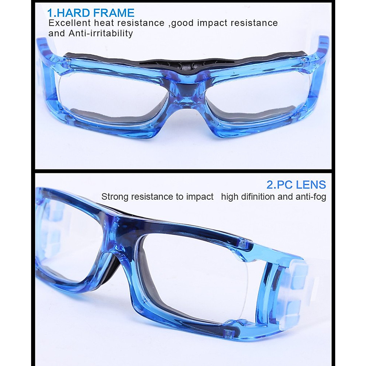 Kagogo Sports Goggles Protective Basketball Glasses Safety Goggles for Adults with Adjustable Strap for Basketball Football Volleyball Hockey Rugby (Black/Red001)