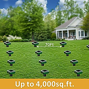 Careland Solar Mole Groundhog Repellent Stakes Outdoor Ultrasonic Gopher Repeller Vole Deterrent Waterproof Sonic Repellent Spikes Drive Away Burrowing Animals from Lawns and Yard (8)