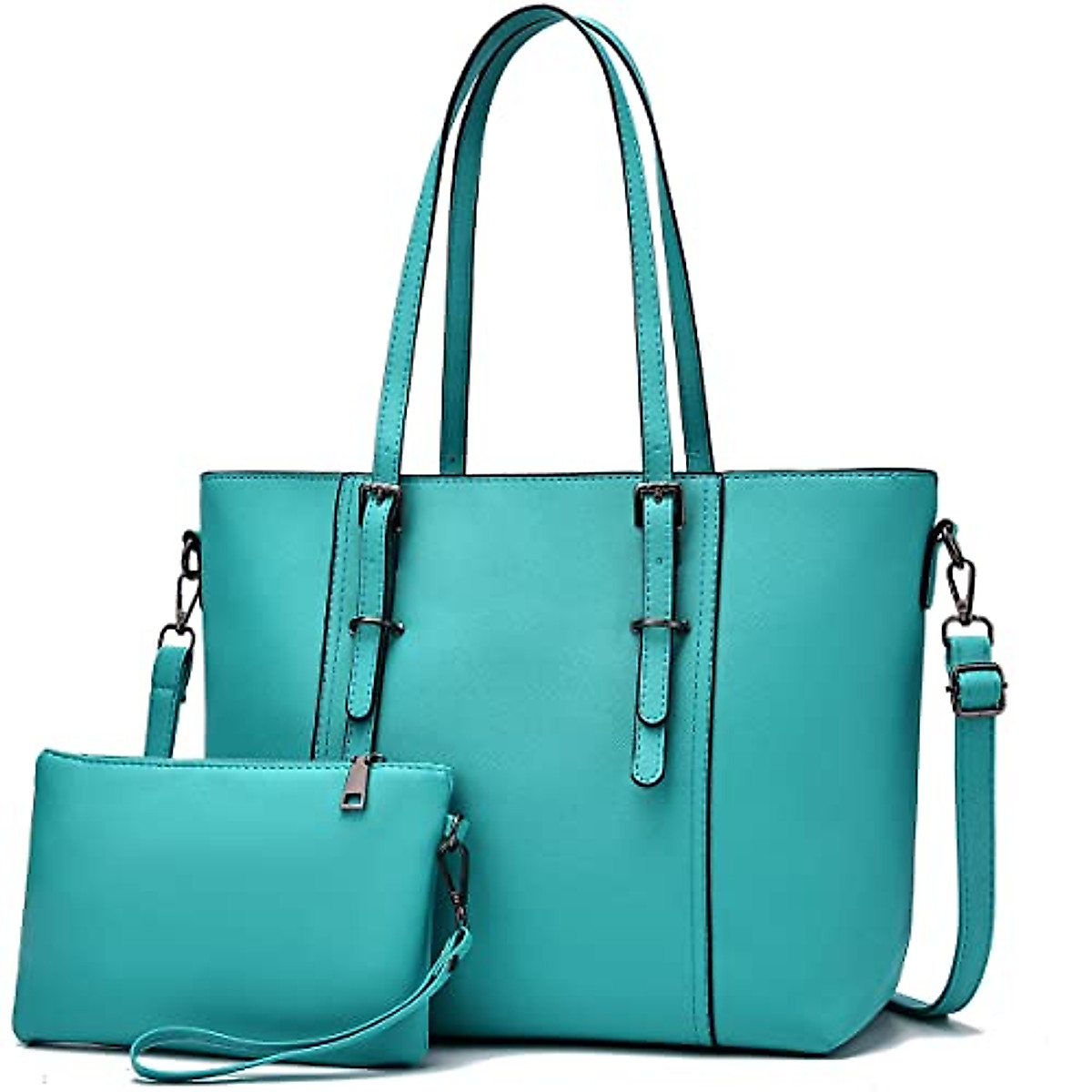 Women Purses and Handbags Tote Shoulder Bag Top Handle Satchel Bags for Ladies Purse Set (Z Teal)