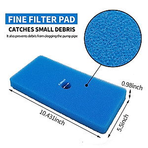 2PCS Pond Replacement Filter Pads,Coarse and Fine Pads for Pond Pump Pre-Filter Box,Blue and Black Sponge Filters Replacement