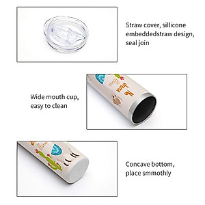 silichee 20 Oz Insulated Tumblers Stainless Steel Cup with Lid Stylish Cartoon Lama Ornament Cactus No Drama Llama Poster Tumblers Double Wall Vacuum Coffee Mugs for Cold Hot Drinks for Sport