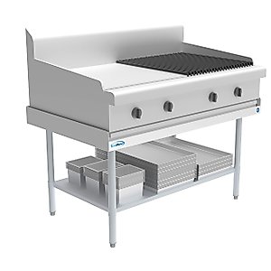 KoolMore EQT-163048 16 Gauge Stainless Steel Commercial Equipment Stand - 30 x 48 Heavy Duty Griddle Stand with Undershelf