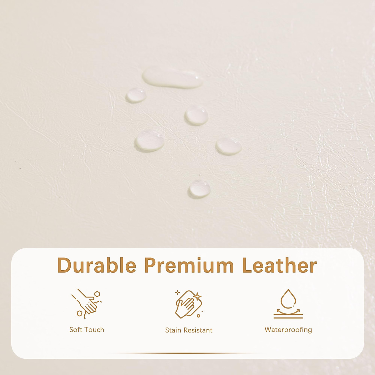 HUIMO Faux Leather Storage Ottoman Bench 50.3 inch Extra Long Upholstered Bedroom Bench with Large Storage Space for The Living Room, Entryway, Bedroom Hold Up to 300lbs (Cream)