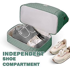 ETRONIK Travel Bag for Women, Gym Duffel Bag with USB Charging Port, Weekender Overnight Bag with Wet Pocket and Shoes Compartment for Women Travel Gym Daily Use (Green)