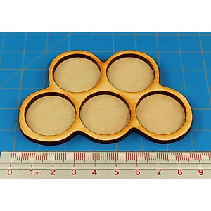LITKO 5-Figure Horde Tray | 25mm Circle Bases | Movement Tray | Compatible with Warhammer, Age of Sigmar, Bolt Action, Flames of War, Runewars, War of The Rings