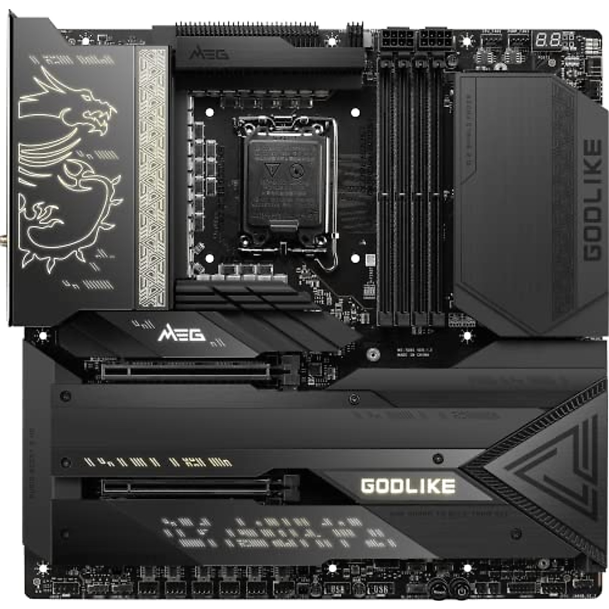 MSI MEG Z790 GODLIKE Gaming Motherboard (Supports 12th/13th/ 14th Gen Intel Processors, LGA 1700, DDR5, PCIe 5.0, M.2, 10Gbps LAN, USB 3.2 Gen2, Wi-Fi 6E, Bluetooth 5.3, Thunderbolt, E-ATX)