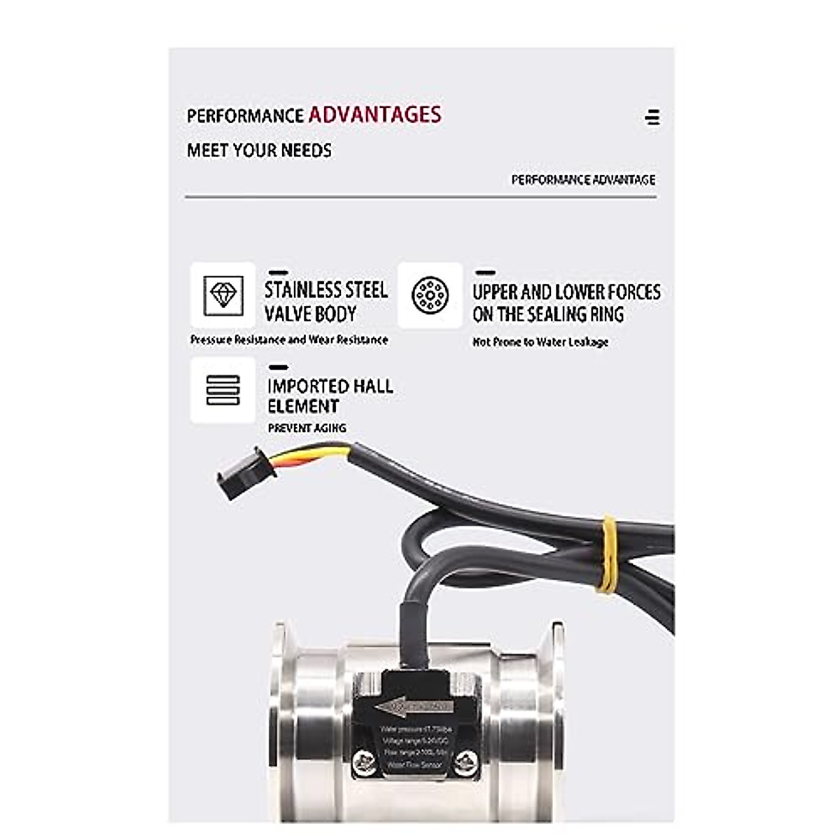 XAXAX Water Flow Meter, Water Flow Sensor, Stainless Steel Meter, Beer Machine, Beverage, Farmland Irrigation, Large Pipe Diameter DN32,Gallon, QTS, PTS, L, m³