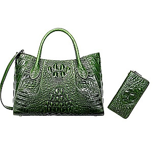 PIJUSHI Women Handbags Crocodile Top Handle Bag Designer Satchel Bags For Women Wristlet Wallet for Women Crocodile Leather Wallet Ladies Clutch Purse