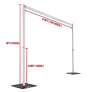Hecis Pipe and Drape Backdrop Stand Kit 8ft x 10ft, Backdrop Stand Heavy Duty Wedding Backdrop for Events Wedding Decoration Backdrop Frame