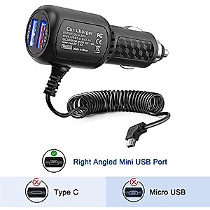Dash cam Charger,2023 Upgraded Mini USB Car Charger with Dual USB Port Compatible with, Rexing, Byakov, AKASO, Crosstour, Trekpow, Pruveeo, OldShark, Garmin and Most Other Dash Cam