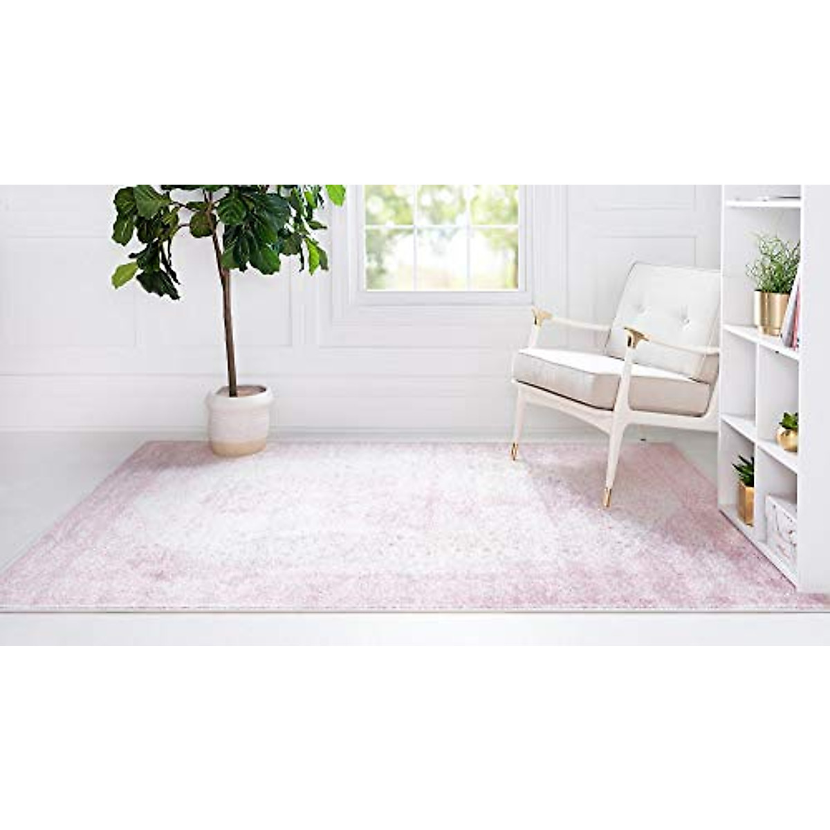 Rugs.com Dover Collection Rug – 2' x 3' Pink Low-Pile Rug Perfect for Entryways, Kitchens, Breakfast Nooks, Accent Pieces