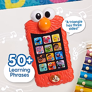 Sesame Street Learn with Elmo Pretend Play Phone, Learning and Education, Officially Licensed Kids Toys for Ages 2 Up, Gifts and Presents by Just Play