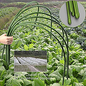 Greenhouse Hoops,Plastic Coated Hoops with Steel Inside Rust-Free Grow Tunnel Tunnel Support Hoops for Garden Fabric,19.7"x19.7"/6-Pack