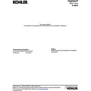 KOHLER K-4645-0 Highline Classic Toilet Tank, Pressure Lite Toilet Tank, Tank for Toilet, 1.6 GPF, White