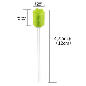 ZIZNBA (50 Pack) Disposable Oral Swabs, Sterile Dental Sponge Swabsticks Unflavored for Mouth & Gum Cleaning