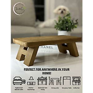 Teeovo&Co Wood Riser - Decorative Farmhouse Tray Riser, Wooden Pedestal Mini Display Stool for Centerpiece, Tabletop Plant Stand on Kitchen/Bathroom Countertop or Coffee Bar/Dining Room Table