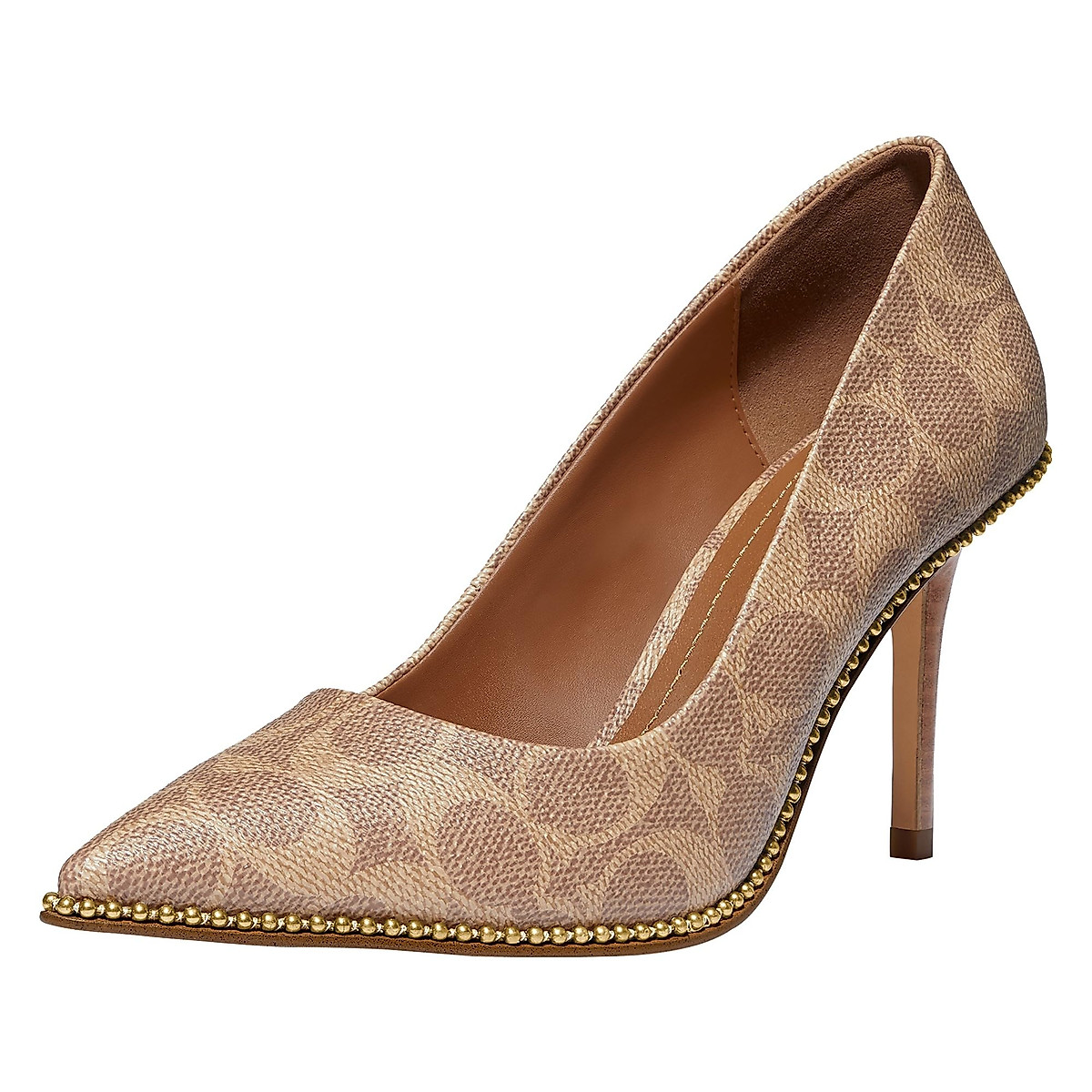 Coach Women's Samantha Pump, Tan Coated Canvas, 9