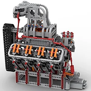 Aetheria V8 Engine Building Set with Power Function, OHV 5.0L Motors Engine That Runs, Build Your Own Engine Designed by Ronald Tewes (2106 Pieces)
