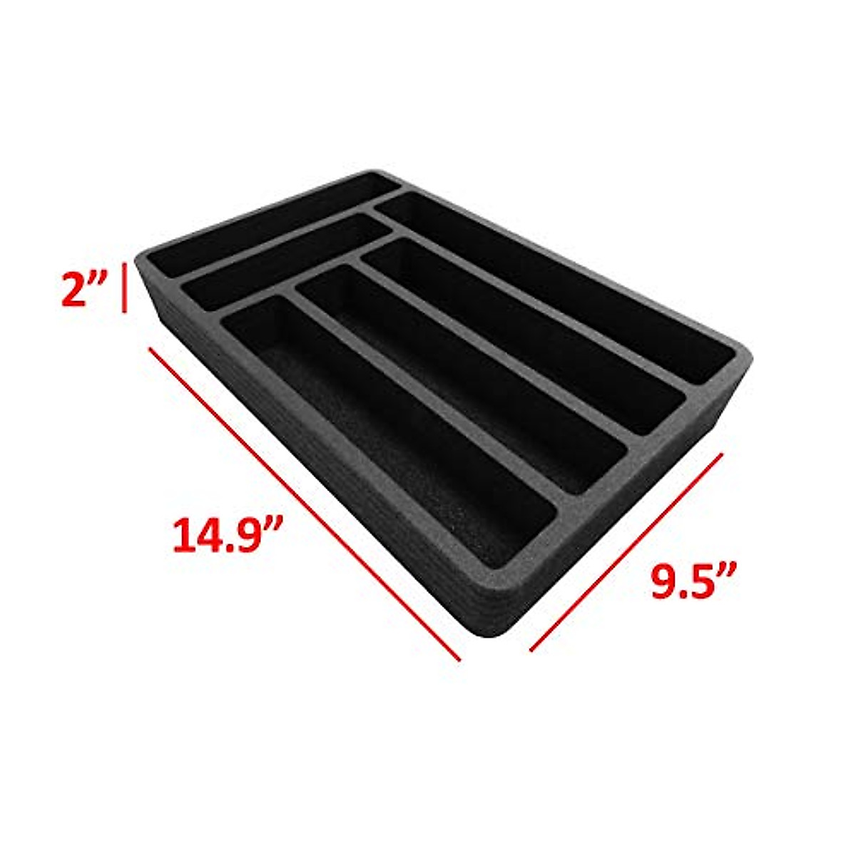 Polar Whale Flatware Silverware Drawer Organizer for Rv and Campers Cutlery Forks Knives Spoons Non-Slip Waterproof Compact Tray Insert 9.5 X 14.9 X 2 Inch 6 Slot Great for Home Kitchen