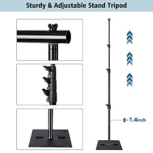 SLOW DOLPHIN Pipe and Drape Photography Backdrop Stand Kit Adjustable Photo Background Stand 10ft x 10ft with Metal Base for Parties Weddings Birthday Party Events Photo Booth